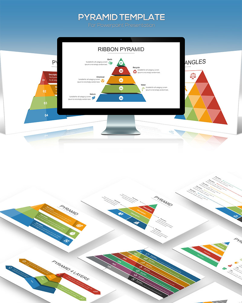 Plantilla de PowerPoint pirámide #81736 - TemplateMonster
