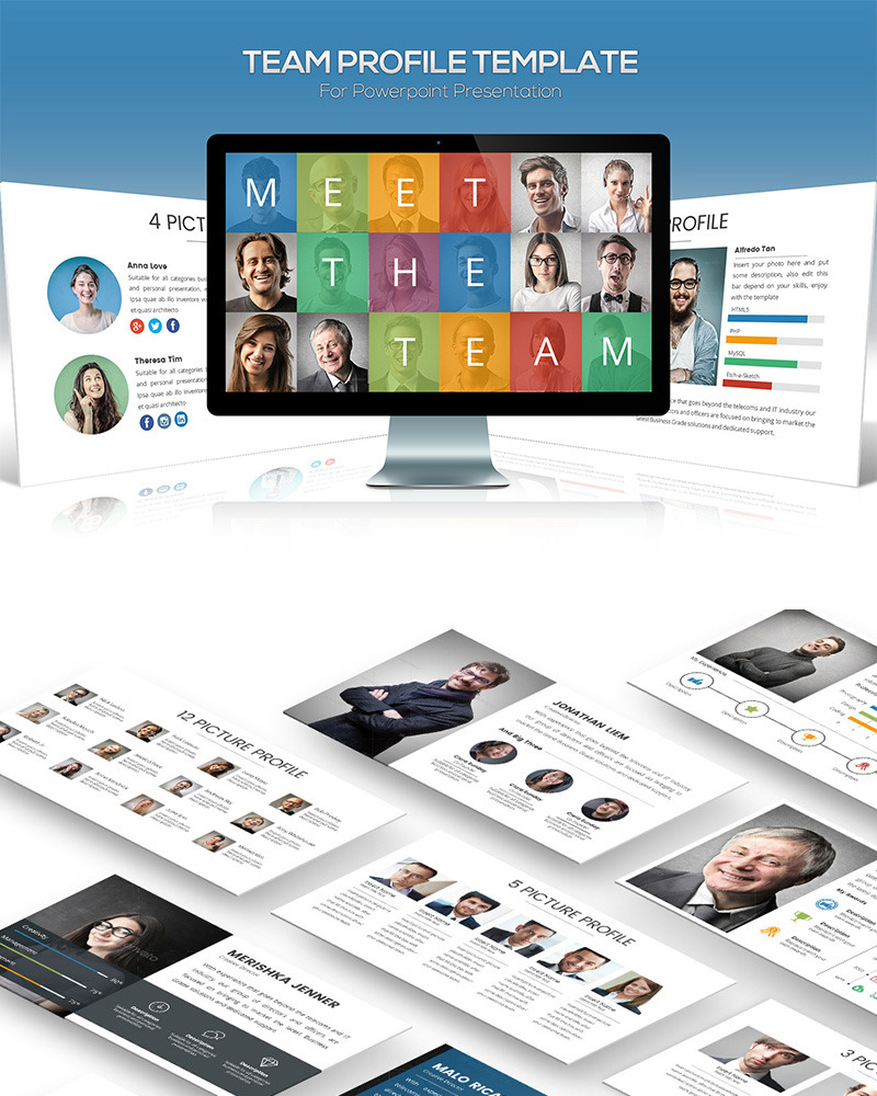 Team Profile PowerPoint template #81729 - TemplateMonster
