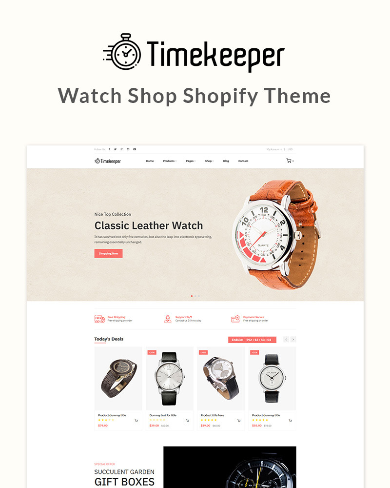 Timekeeper - Watch shop Shopify Theme - TemplateMonster