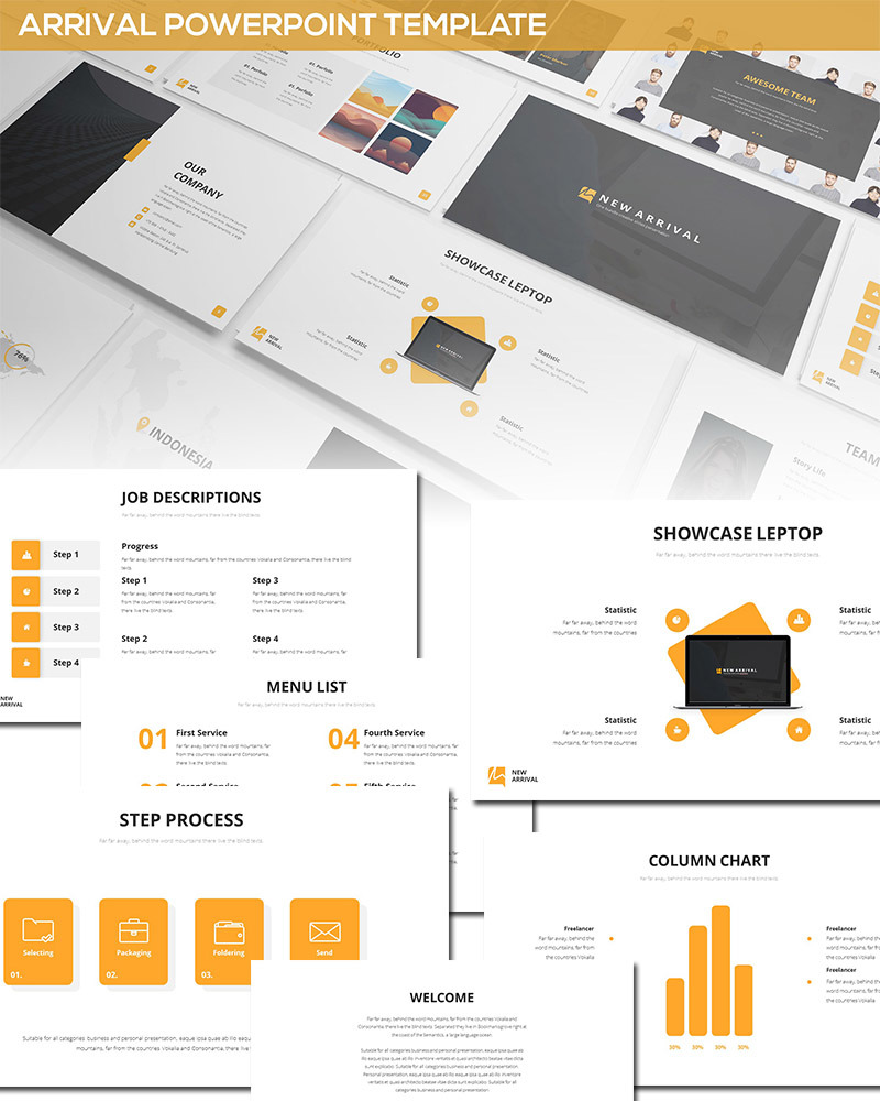 Arrival PowerPoint template #81877 - TemplateMonster