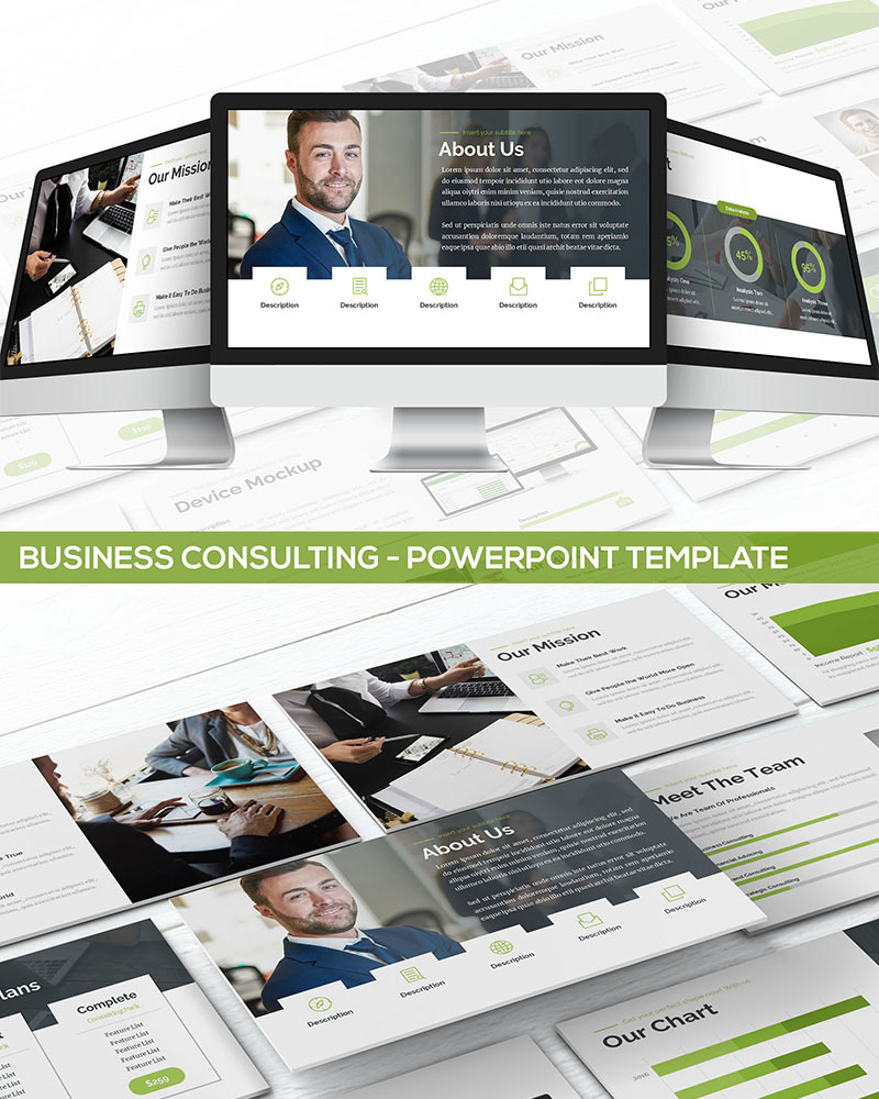 Business Consulting PowerPoint template - TemplateMonster