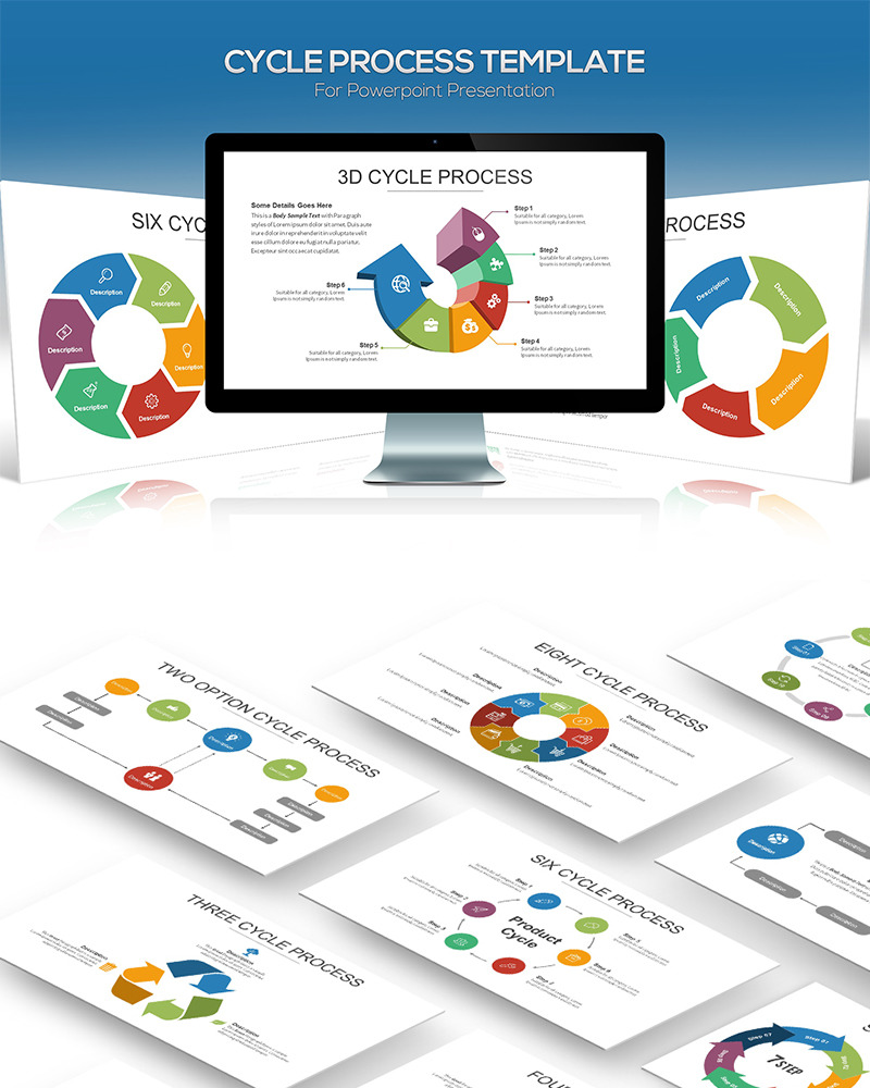 Cycle Process PowerPoint template #81861 - TemplateMonster