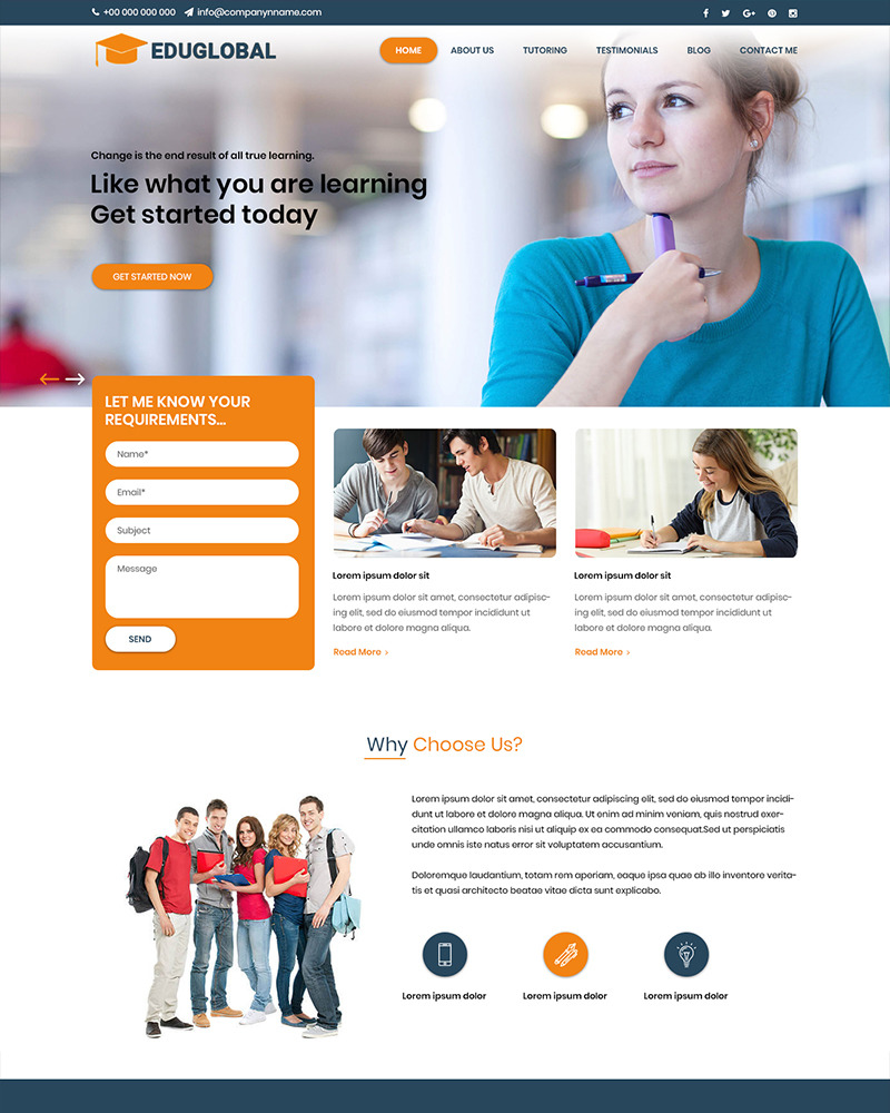 Edu Global - Online Education PSD Template - TemplateMonster