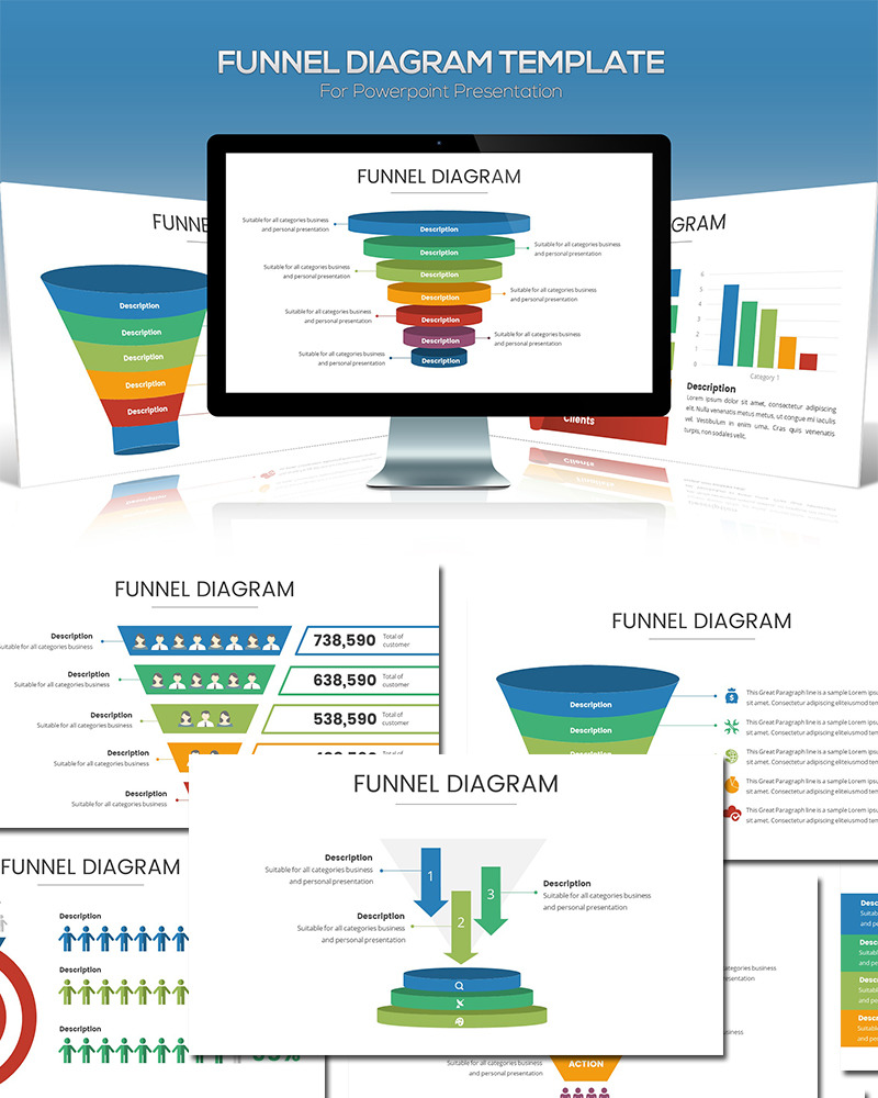 Funnel Chart Template for PowerPoint template