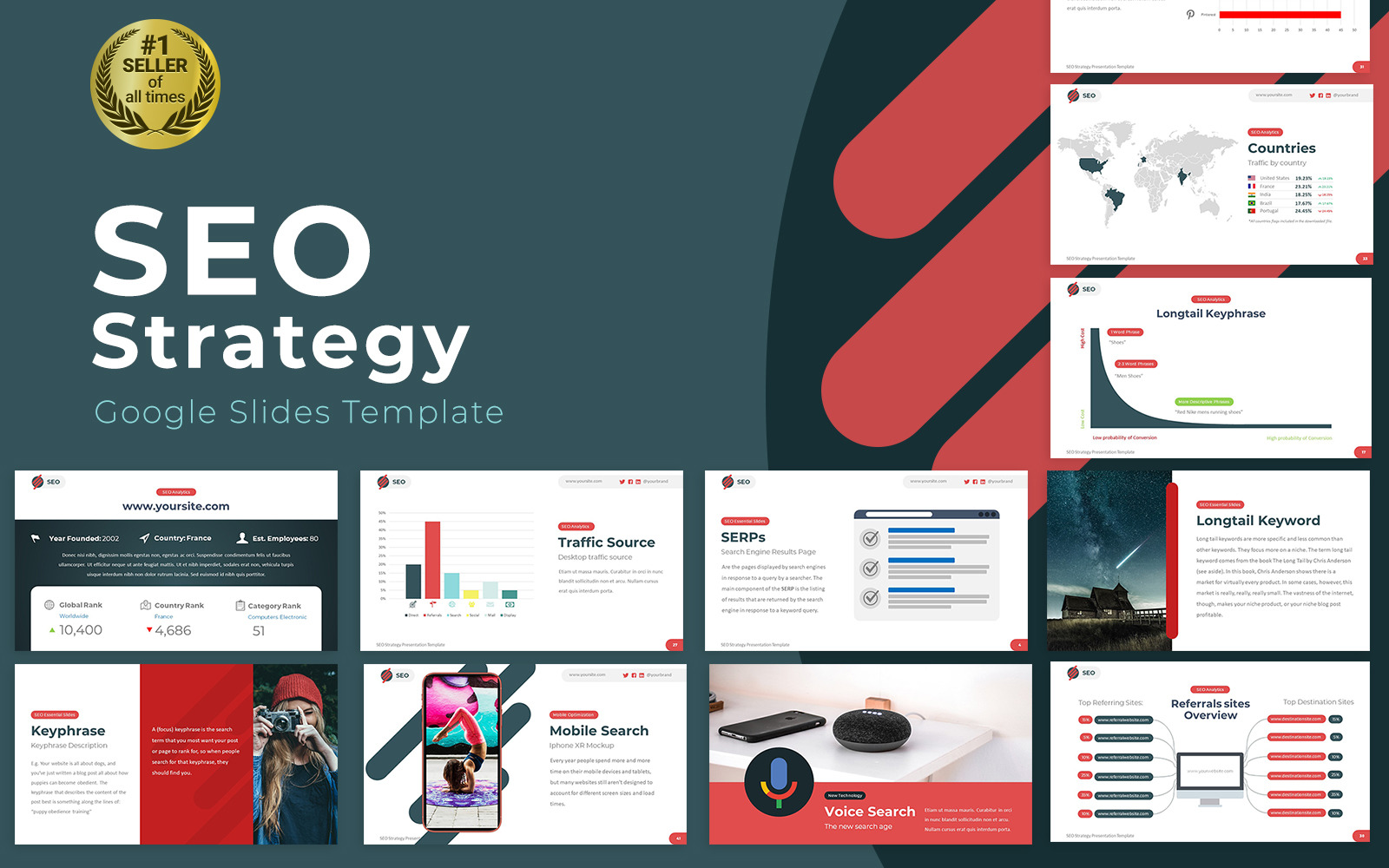 SEO Strategy Google Slides #81822 - TemplateMonster