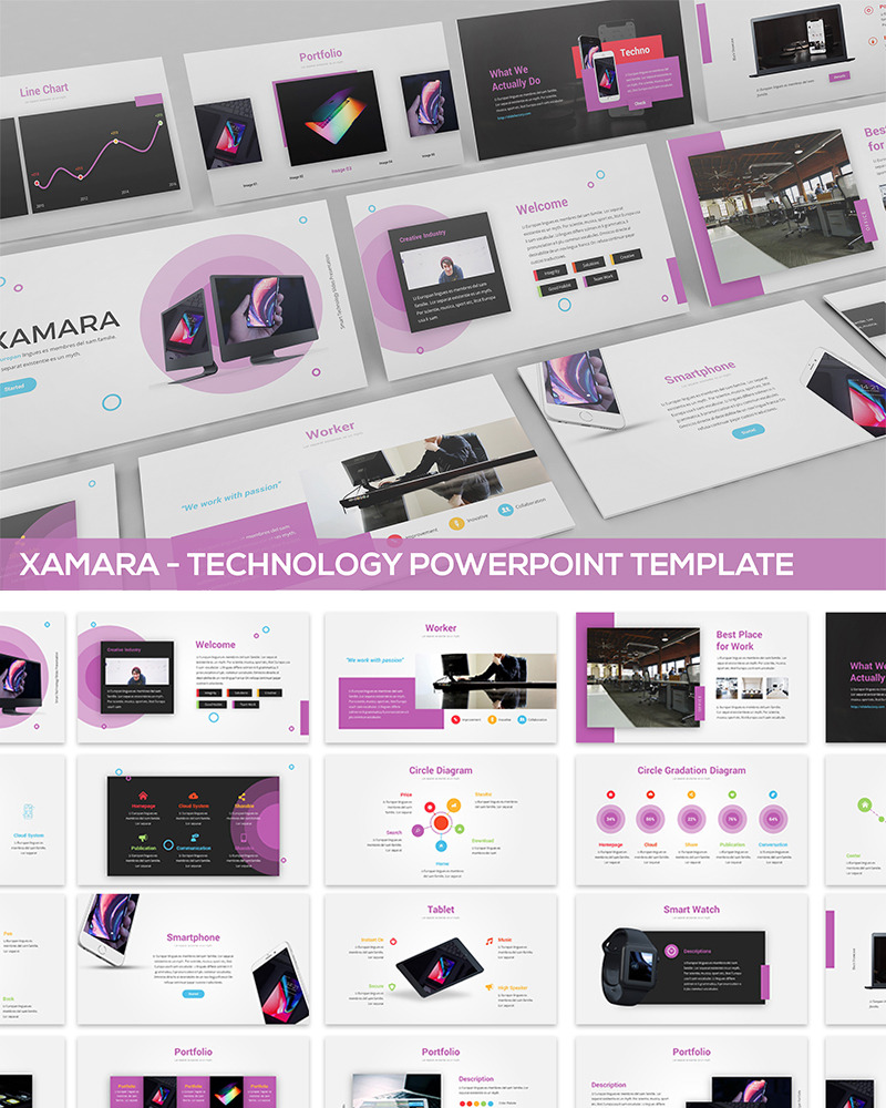 Xamara - Technology PowerPoint template - TemplateMonster