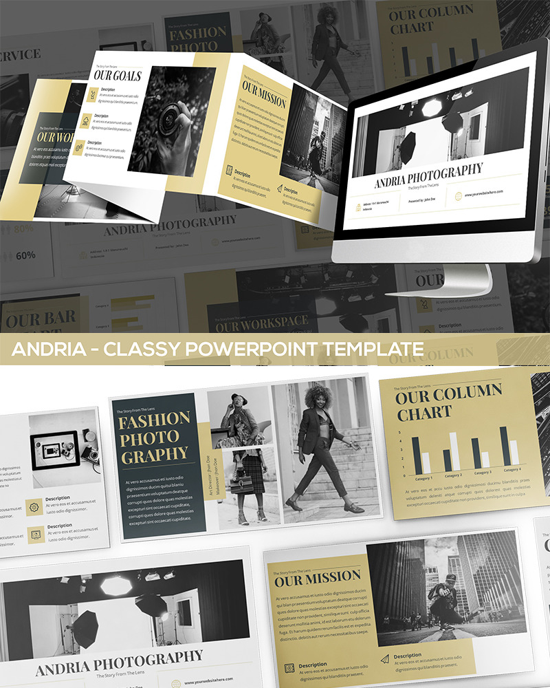 Andria - Classy PowerPoint template #81954 - TemplateMonster