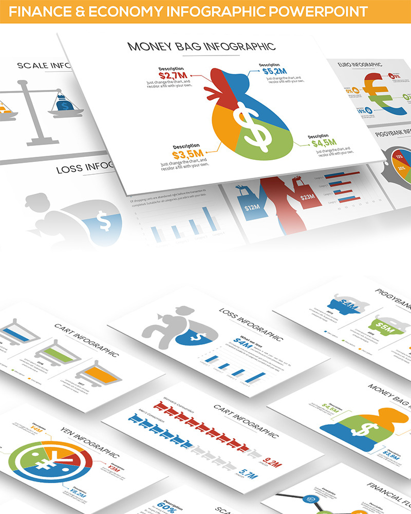 Finanse i gospodarka Infografika PowerPoint szablon