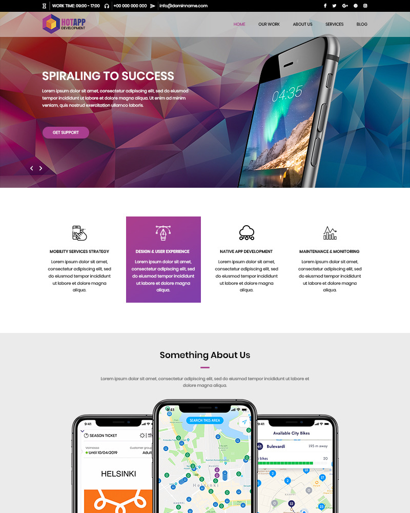 Hotapp - App Development Company PSD Template