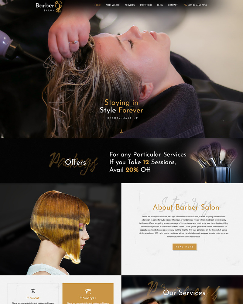 Barbiere - Modello PSD per barbieri e parrucchieri