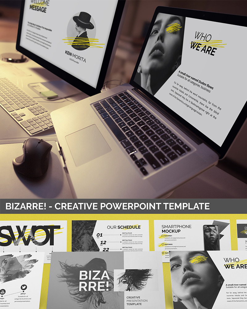 Bizarre - Creative PowerPoint template - TemplateMonster