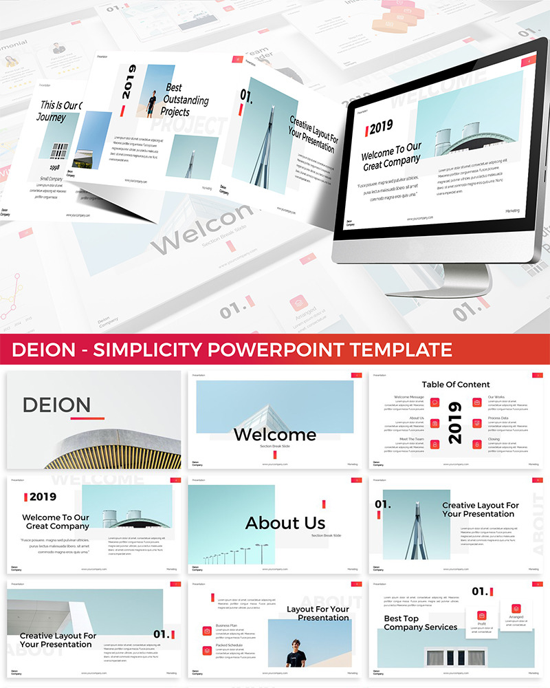 Deion - Simplicity PowerPoint template - TemplateMonster