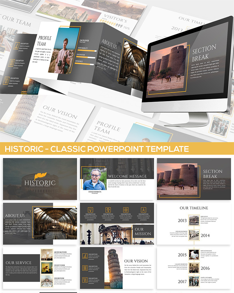 Historic PowerPoint template #82095 - TemplateMonster