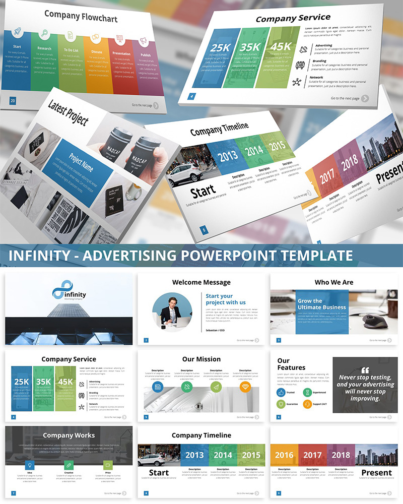 Infinity - Advertising PowerPoint template - TemplateMonster