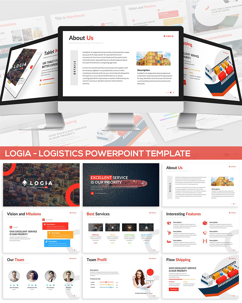 Logia - Logistics PowerPoint template - TemplateMonster