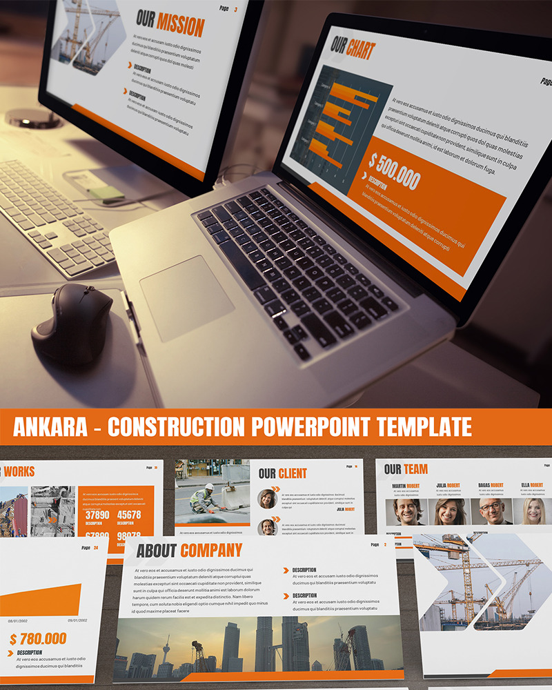 Ankara - PowerPoint-Vorlage für den Bau - TemplateMonster