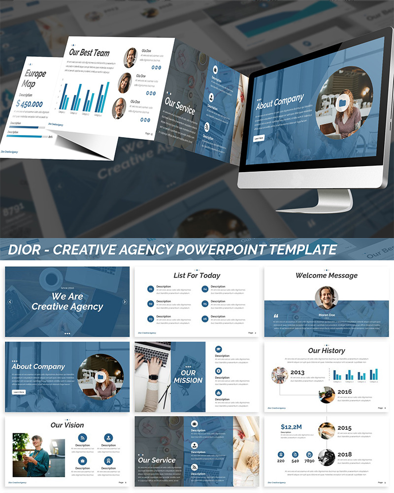Dior - Agency PowerPoint template #82160 - TemplateMonster