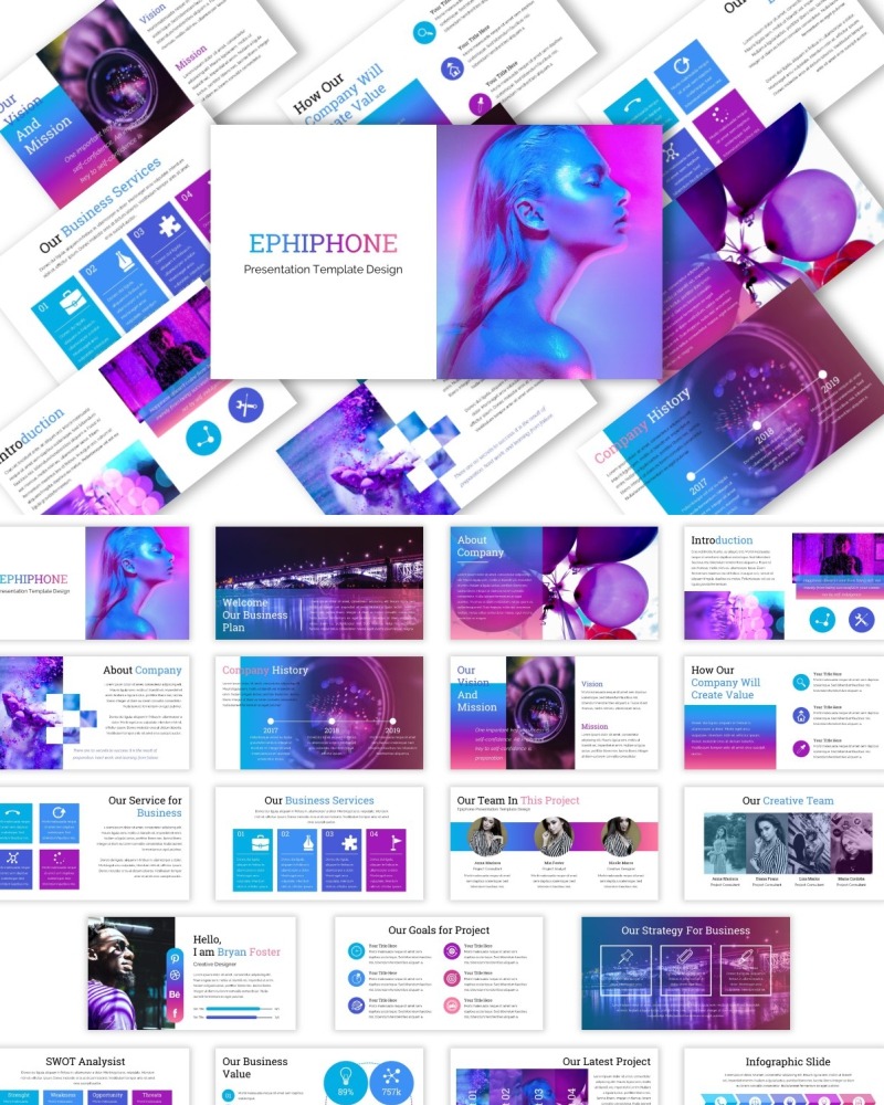 Ephiphone PowerPoint template #82191 - TemplateMonster