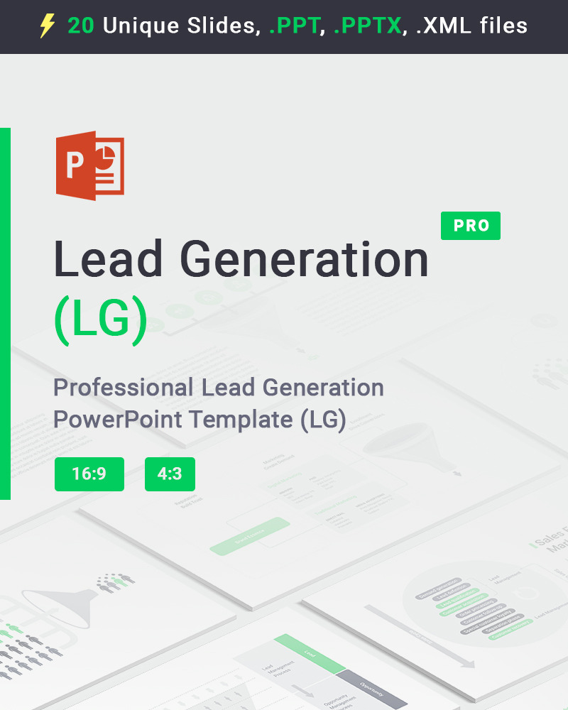 Lead Generation PowerPoint template #82108 - TemplateMonster