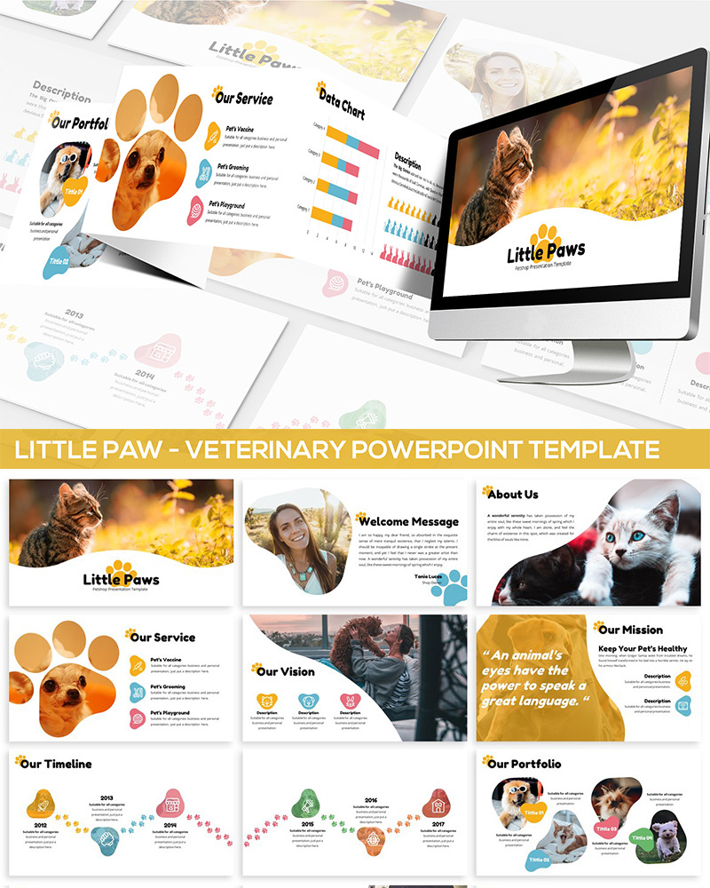 Little Paw - Veterinary PowerPoint template - TemplateMonster