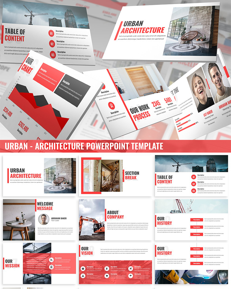 Urban - Architecture PowerPoint template - TemplateMonster