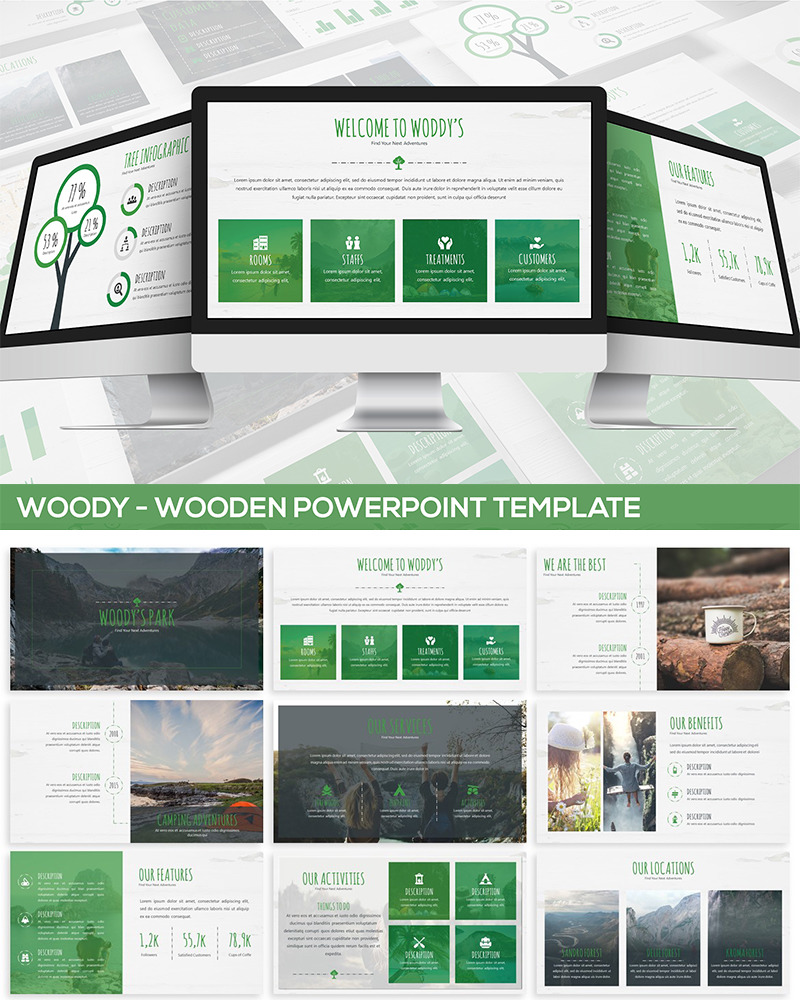 Woody - Wooden PowerPoint template #82102 - TemplateMonster