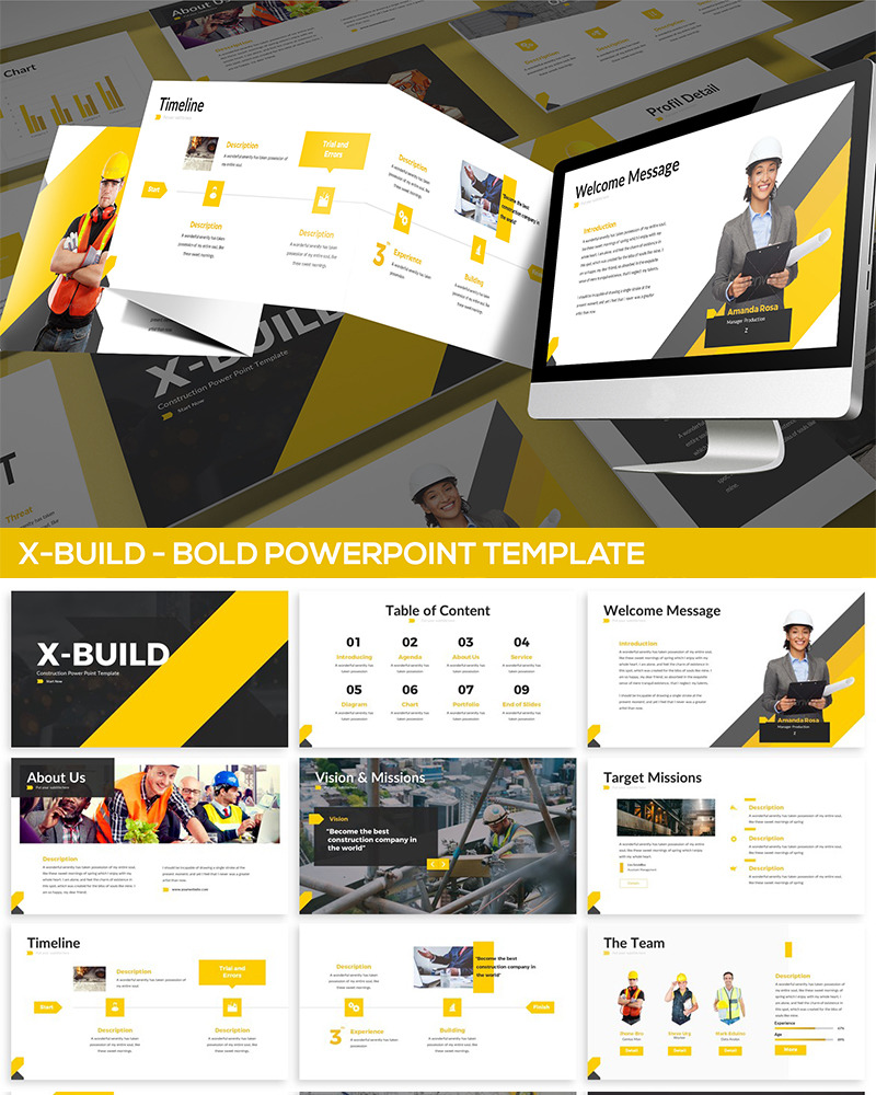 X-Build - Bold PowerPoint template #82105 - TemplateMonster