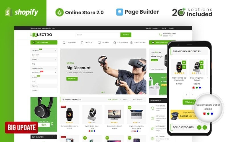 Electro Electronics Shopify Theme #82279 - TemplateMonster