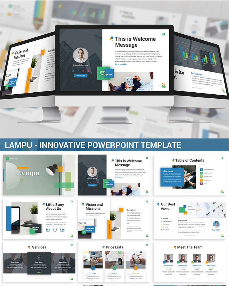 Lampu - Innovative PowerPoint template - TemplateMonster