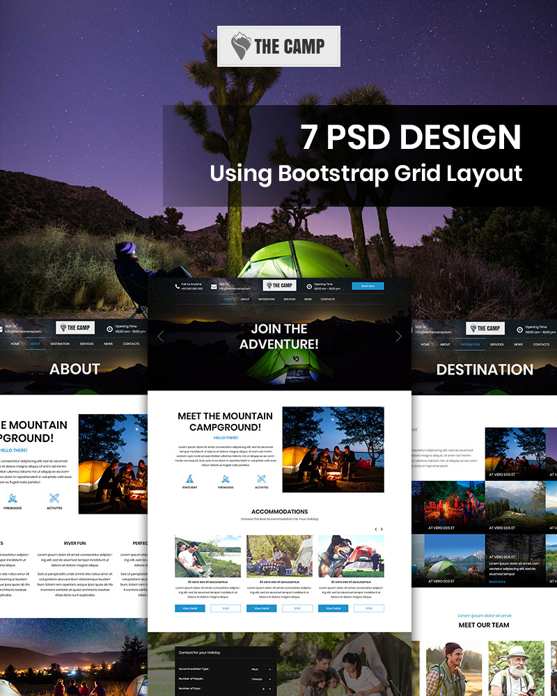 The Camp - Camping PSD Template #82206 - TemplateMonster