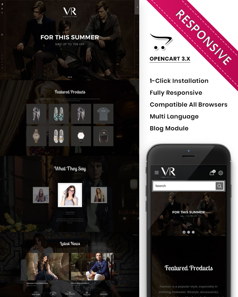 VR Collection Fashion Store Responsive OpenCart Template