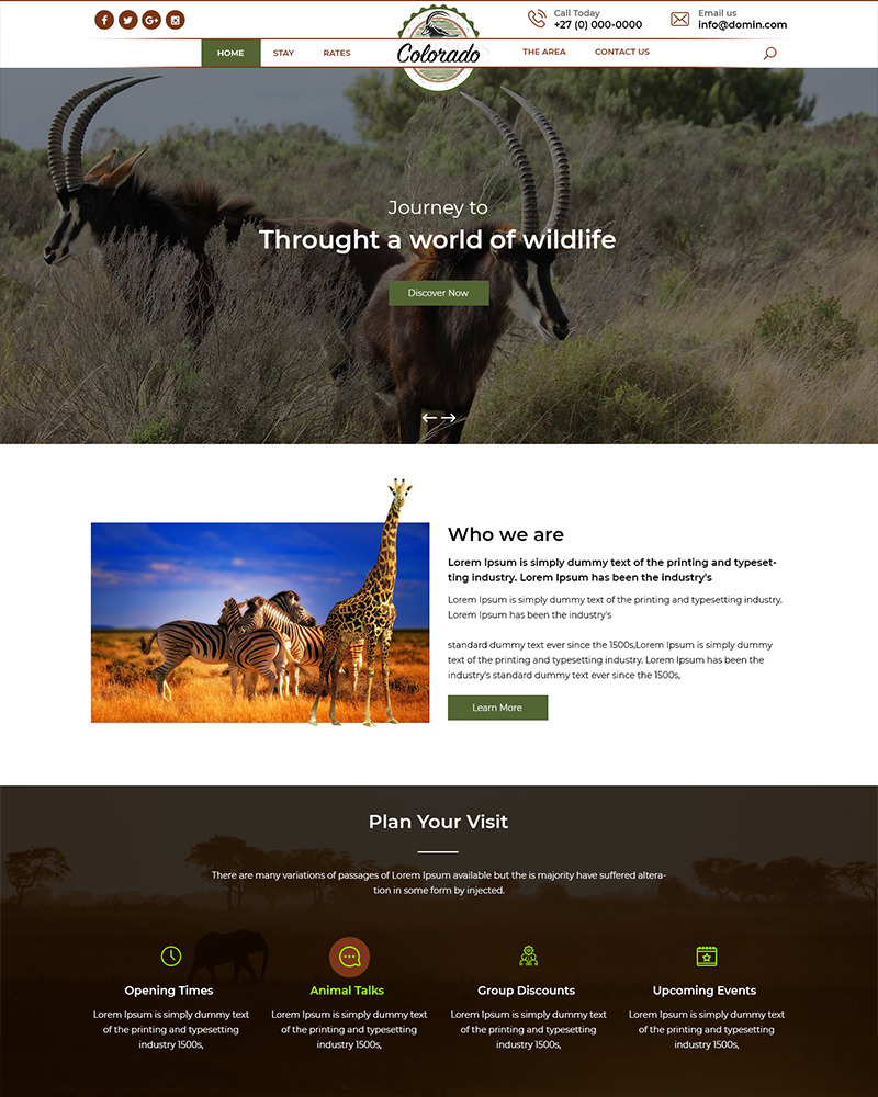 Colorado - Zoo PSD Template #82308 - TemplateMonster