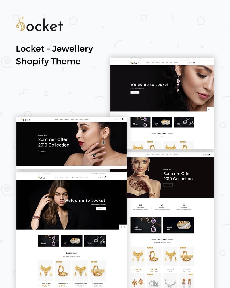 Locket - Jewellery Shopify Theme #82300 - TemplateMonster