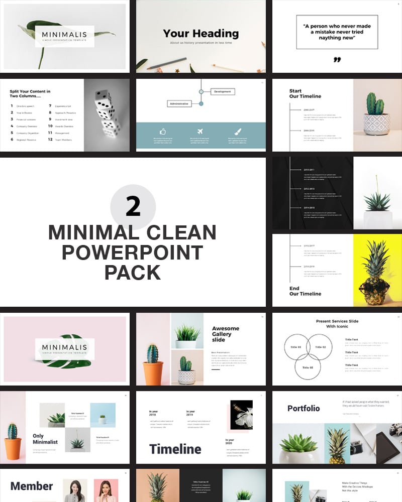 Minimal Presentation Pack PowerPoint template