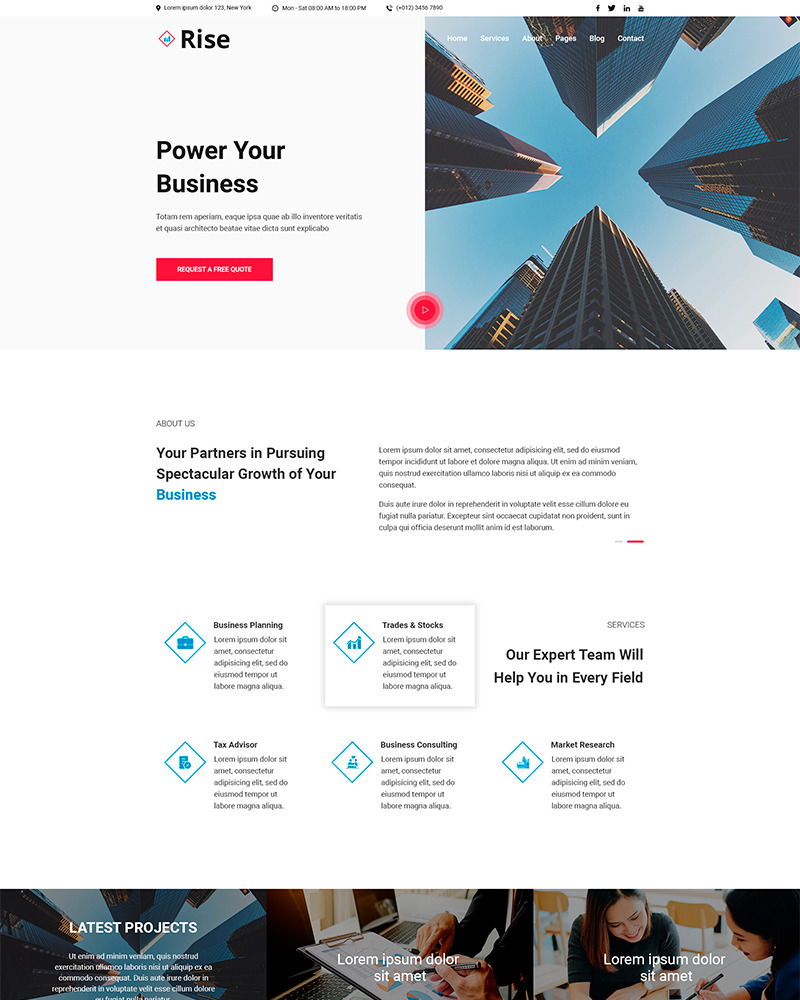 Rise | Consulting PSD Template #82374 - TemplateMonster