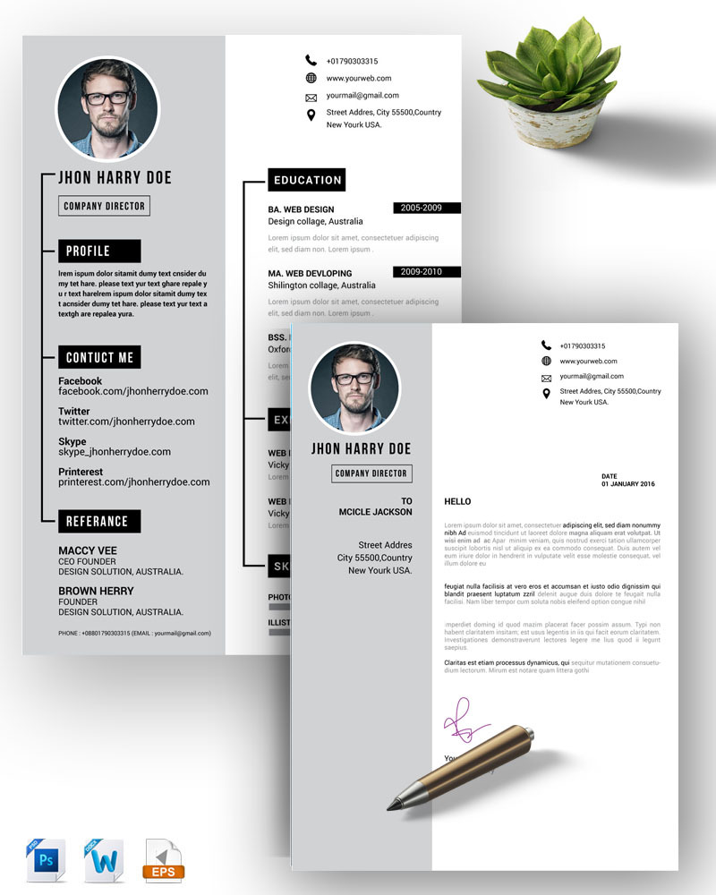 Doe Resume Template #82413 - TemplateMonster