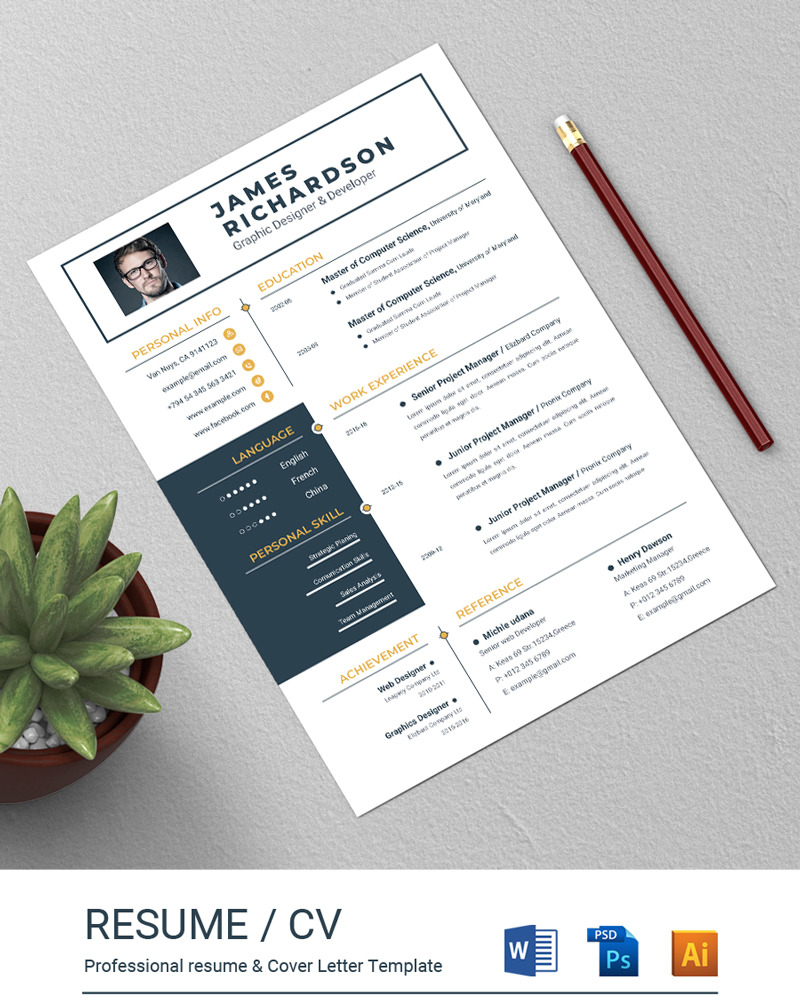 James Resume Template #82456 - TemplateMonster