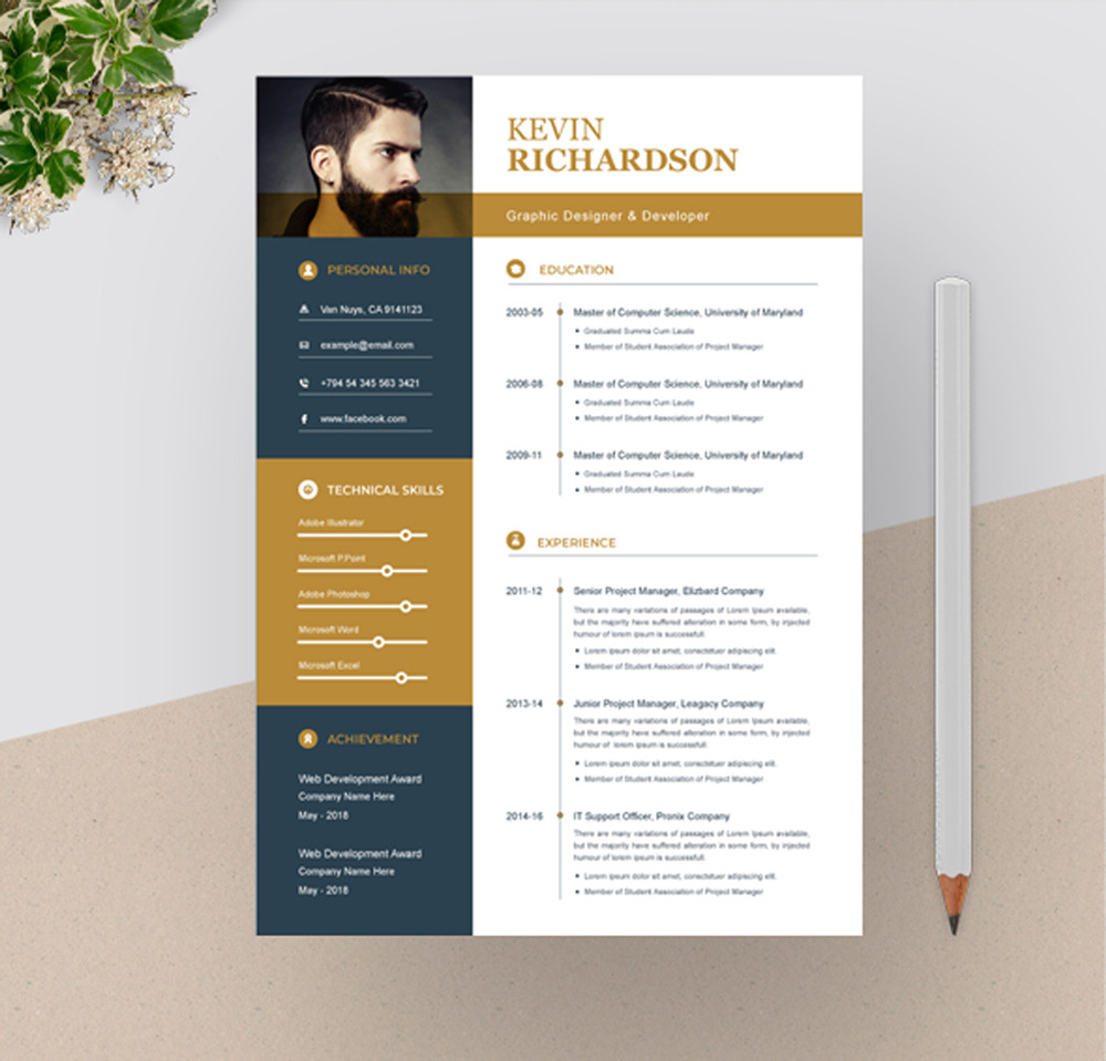 Kevin Richardson Resume Template #82477 - TemplateMonster