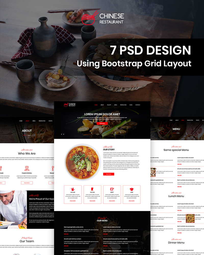 Chinese Restaurant - Chinese Restaurant PSD Template
