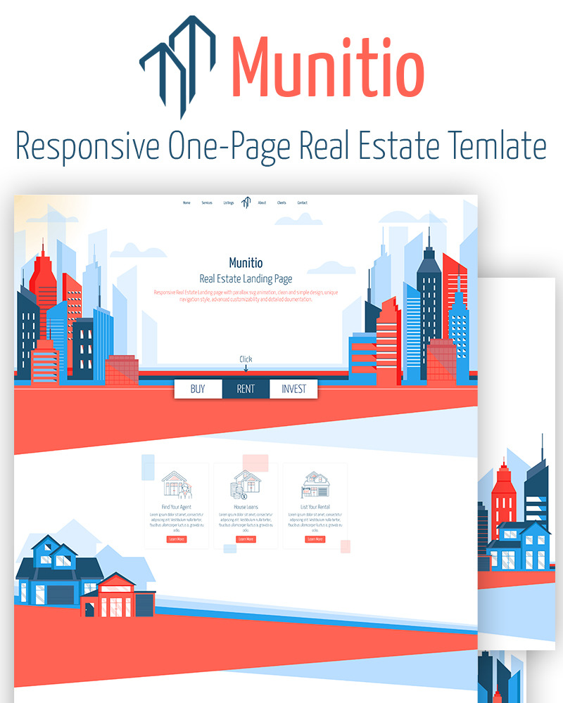 Munitio - Responsive Real Estate Landing Page Template