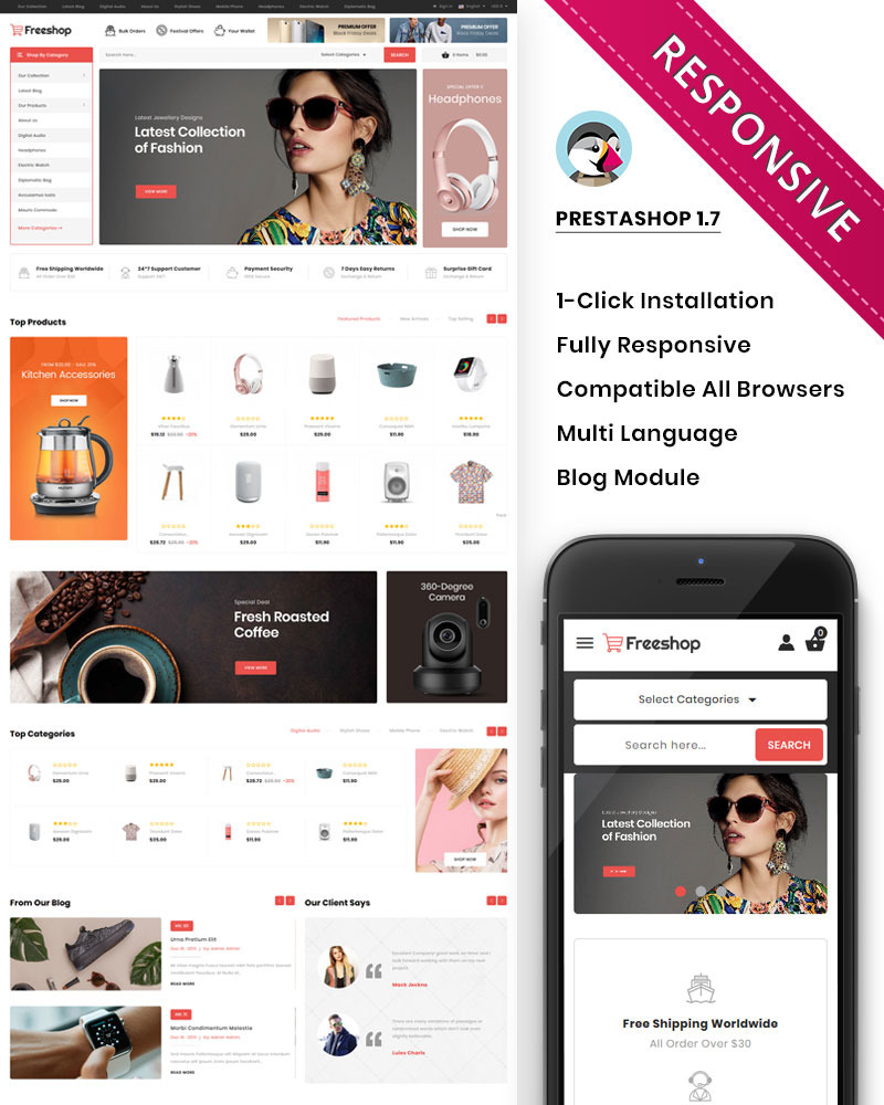 Freeshop - The Mega Store Responsive PrestaShop Theme