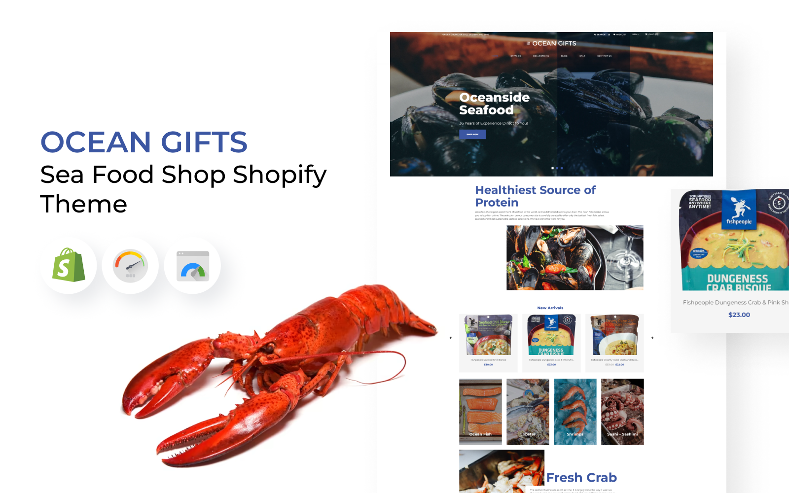 Ocean Gifts - Sea Food Shop Shopify Theme - TemplateMonster