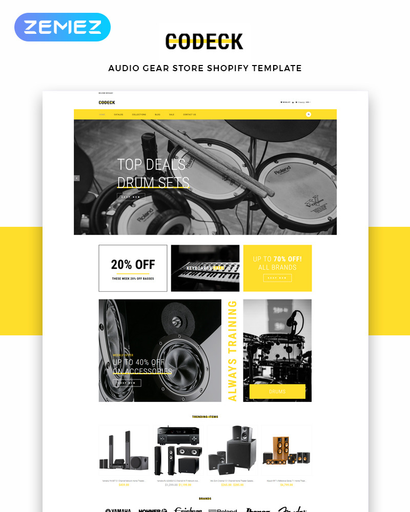 Codeck - Audio Store eCommerce Modern Shopify Theme