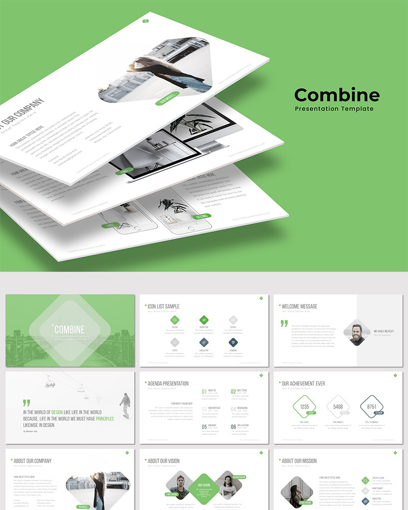 Combine - PowerPoint template #82778 - TemplateMonster