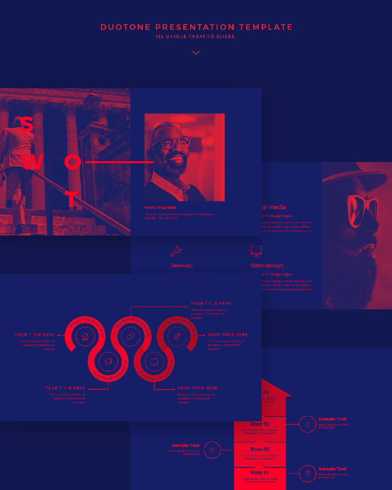 Duotone PowerPoint template #82773 - TemplateMonster