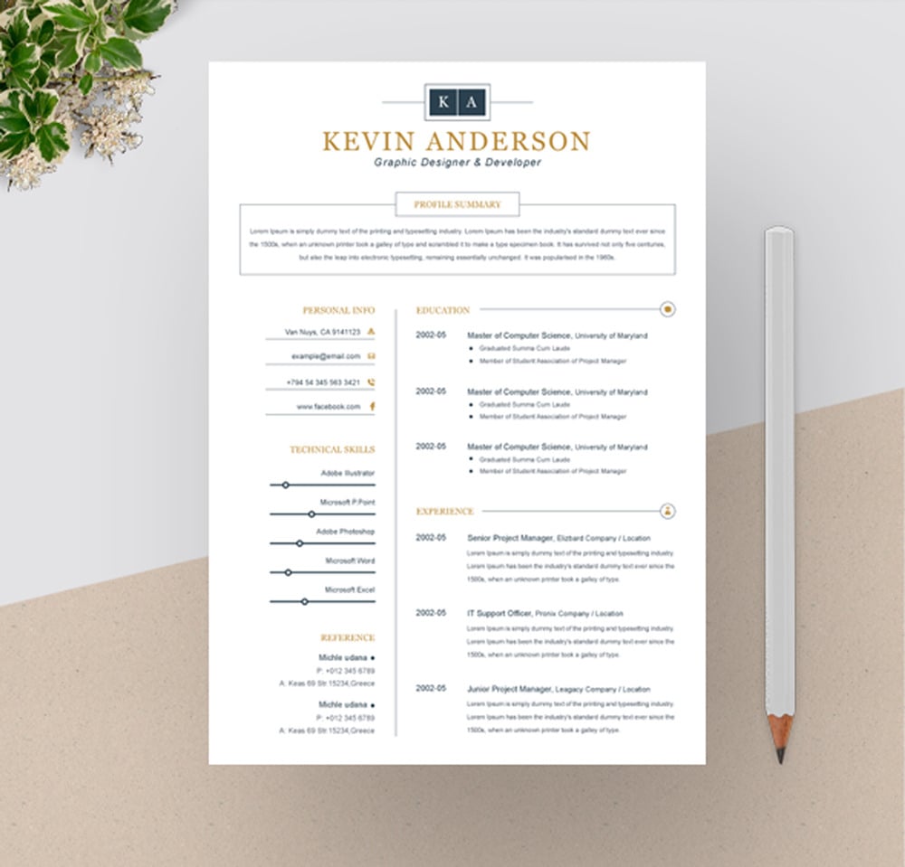 Kevin Anderson Resume Template #82728 - TemplateMonster
