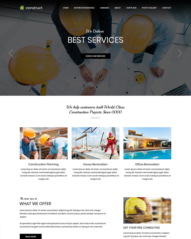 Construct - Construction Company PSD Template