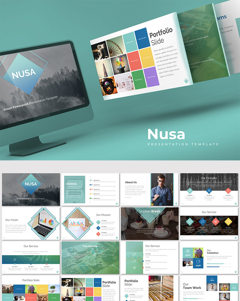 Nusa - PowerPoint template #82897 - TemplateMonster
