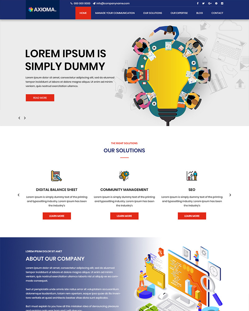 Axioma - Web Design Company PSD Template - TemplateMonster