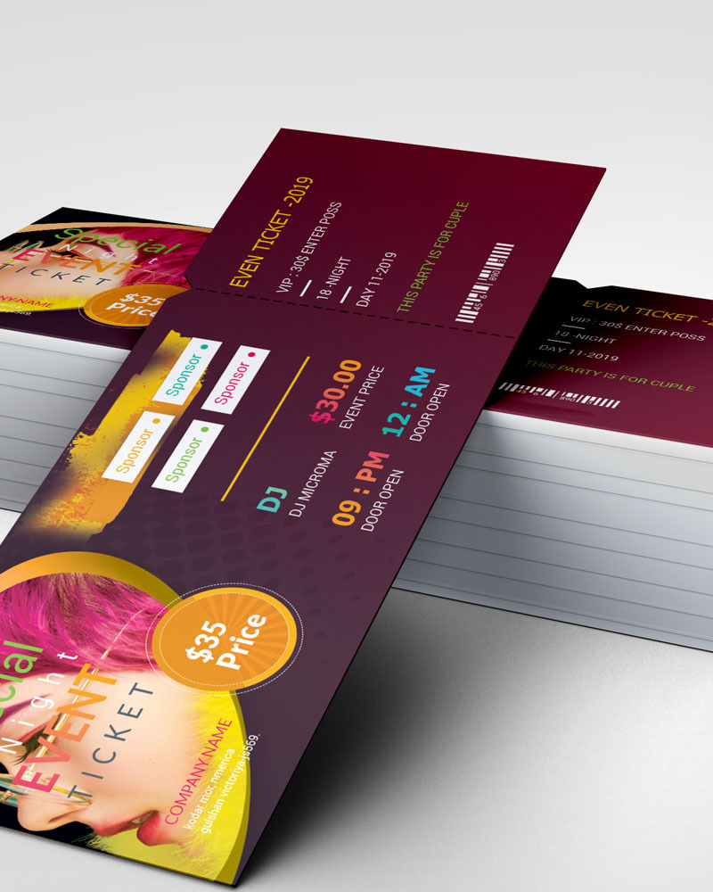 Event Ticket - Corporate Identity Template - TemplateMonster